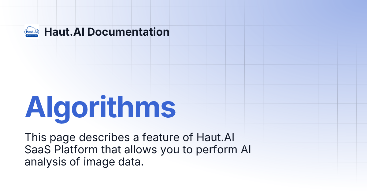 Algorithms | Haut.AI Documentation